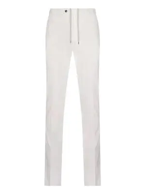 PT TORINO Drawstring-waist Twill Trousers - White