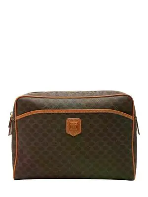 Celine Macadam Coated Canvas Clutch Bag - Brown