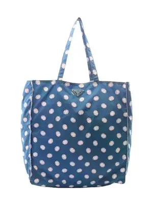 Prada 2013-2026 Stampato Tessuto Tote Bag - Blue