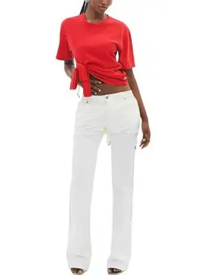 AREA Knot Detail T-shirt - Red
