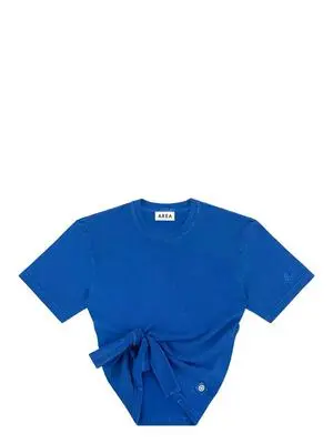 AREA Knot-detail Cotton T-shirt - Blue