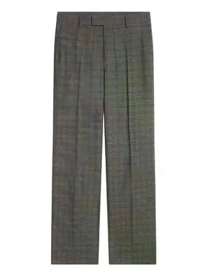 Dries Van Noten Long Wool Straight-leg Trousers - Grey