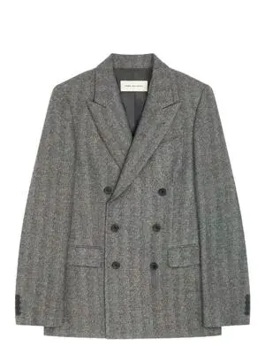 Dries Van Noten Double-breasted Wool Blazer - Grey