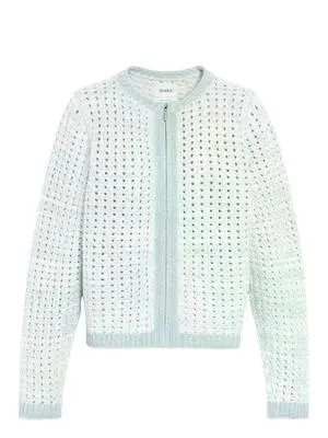 BARRIE Crochet-knit Zip-up Cardigan - Blue