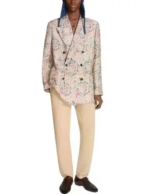Dries Van Noten Jacquard Double-breasted Blazer - Pink