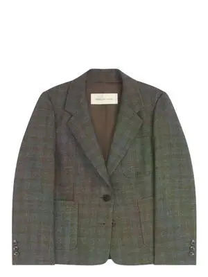 Dries Van Noten Checked Wool Blazer - Grey