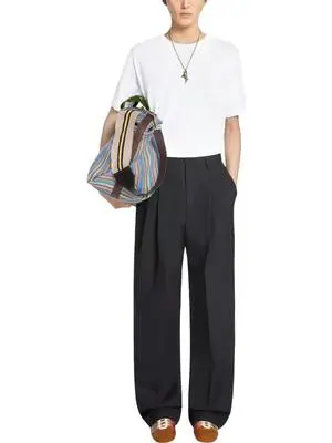 Dries Van Noten Straight-leg Wool Trousers With Single Pleat - Black