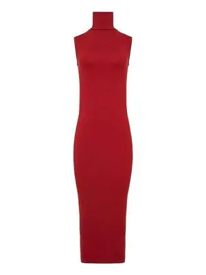 Wolford Seamless Turtleneck Midi Dress - Red