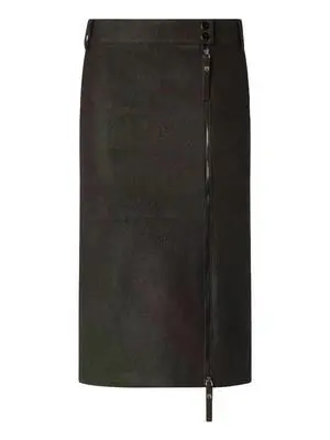 Pinko Zip Detail Midi Skirt - Brown