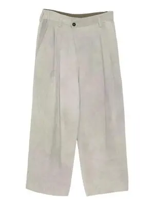 ZIGGY CHEN Pleated Wide-leg Trousers - Grey