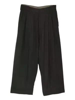 ZIGGY CHEN Tailored Pleated Belt-loop Trousers - Green