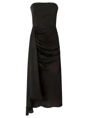 Pinko Strapless Draped-detail Dress - Black