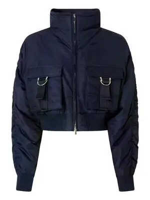 Pinko Cropped Ruched-sleeve Jacket - Blue