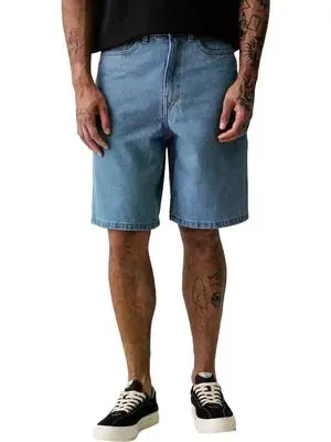 VANS Logo Patch Denim Shorts - Blue