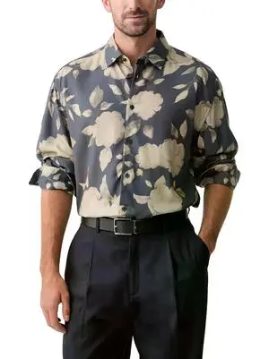 JOOP! Floral-print Long-sleeve Shirt - Blue