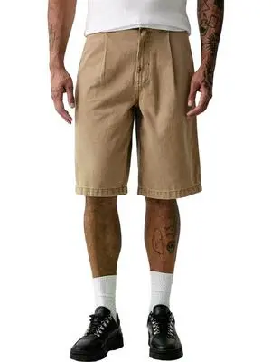 VANS Logo Patch Denim Shorts - Neutrals