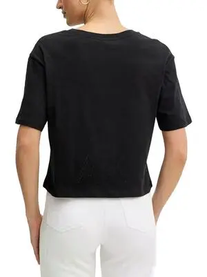 ARMANI EXCHANGE Rhinestone-embellished Logo-print T-shirt