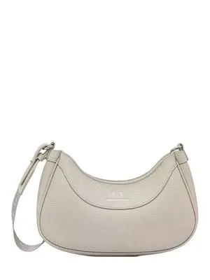 Armani Exchange Grained Crescent Crossbody Bag - Neutrals