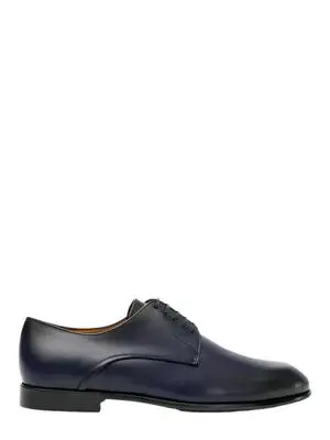 FERRAGAMO Fosco Leather Derby Shoes - Blue
