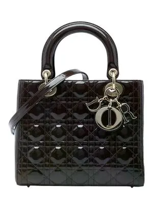 Dior 2010 Medium Patent Cannage Lady Dior Satchel Purple