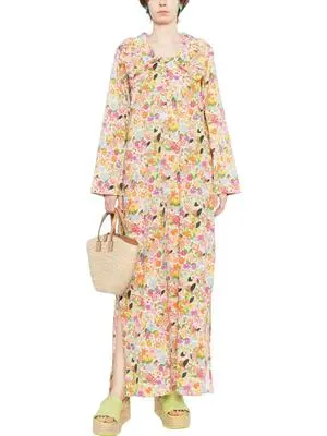 BAMBAH Bambah Lola Floral Print Maxi Dress Orange