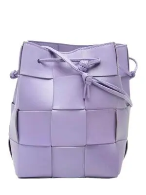 Bottega Veneta Small Nappa Maxi Intrecciato Cassette Bucket Bag - Purple