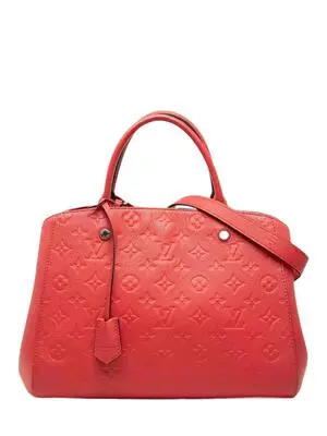 LOUIS VUITTON 2016 Monogram Empreinte Montaigne Mm Satchel - Red