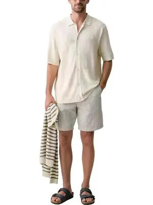 LINDBERGH Textured Short-sleeve Shirt - Neutrals
