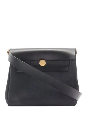 Hermès 1951 Military Toile And Vache Hunter Herbag Zip 20 Crossbody Bag Black