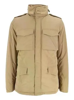 Aspesi Minifield Jacket With High Neck And Concealed Zip - Neutrals