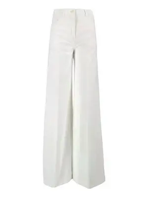 Aspesi Wide-leg High-waisted Trousers - White