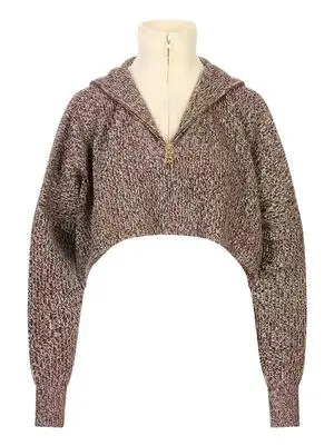 Sportmax Layered-effect Cropped Sweater Brown