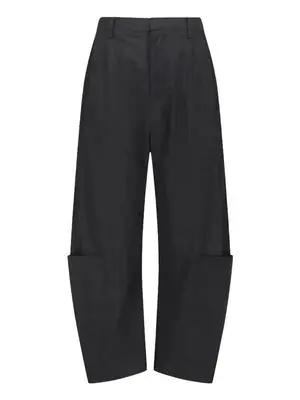 AMOMENTO Poplin Pocket Detail Trousers - Grey