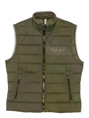 BOSS Quilted Logo-print Gilet - Green