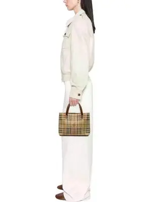 Burberry 2000-2017 Mini Haymarket Check Coated Canvas Tote Bag - Neutrals
