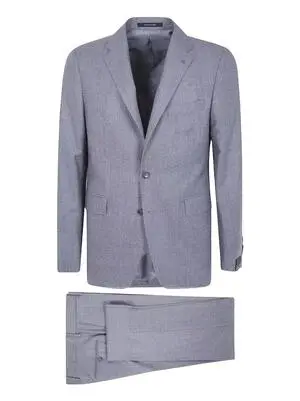 Tagliatore Single-breasted Wool Blazer - Blue