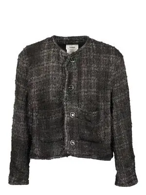 DOUBLET Tweed Frayed Jacket - Black
