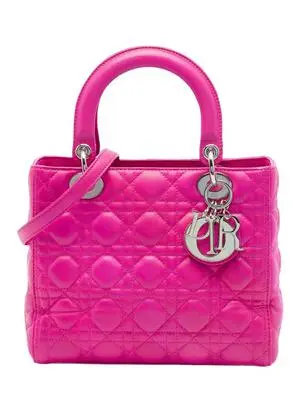 Dior Lambskin Cannage Lady Satchel - Pink