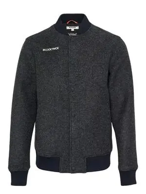 BLACKJACK Logo-embroidered Varsity Jacket - Grey