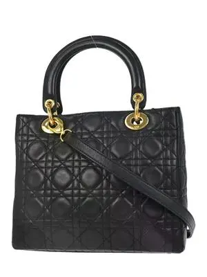 Dior Lady Cannage Tote Bag - Black