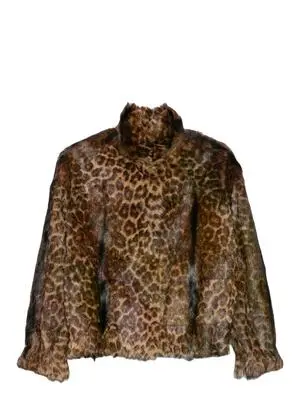 SALVATORE SANTORO Salvatore Santoro Leopard Print Fur Jacket Brown