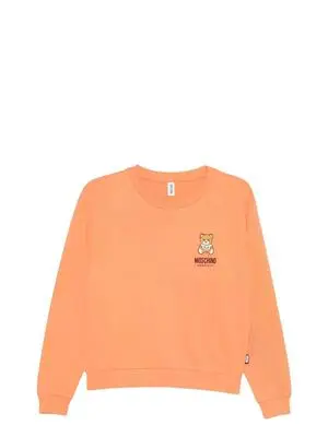 Moschino Moschino Teddy Bear Logo Print Crewneck Sweatshirt Orange