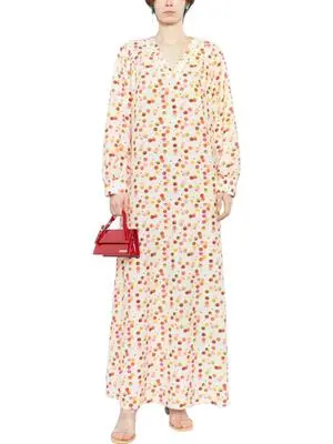BAMBAH Polka-dot Brushstroke-print Dress - Red