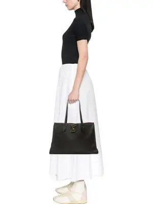 LOUIS VUITTON 2021 Leather Lockme Shopper Tote Bag - Black