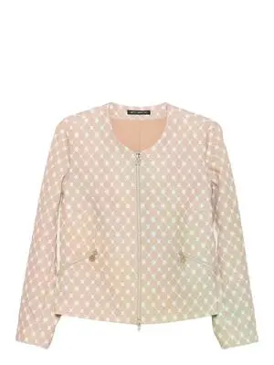 BETTY BARCLAY Geometric Print Zip-up Jacket - Neutrals