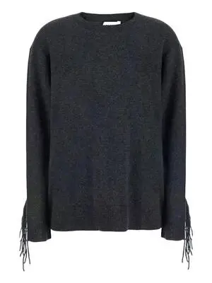 P.a.r.o.s.h Cashmere Sweater With Fringe Detail - Grey