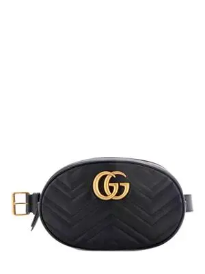 Gucci Gg Marmont Matelasse Leather Belt Bag - Black