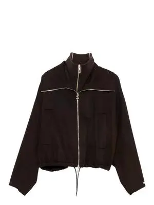 Sportmax Layered-collar Elasticated-hem Jacket - Brown
