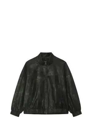 FIVE CM Faded Effect Zip-up Jacket - Black