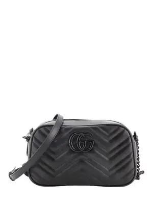 Gucci Gg Marmont Matelassé Leather Small Shoulder Bag - Black
